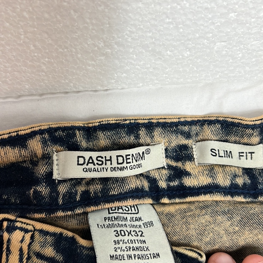 #1737 Dash Denim Bleach Stained Blue Men’s Slim Fit J… - Gem